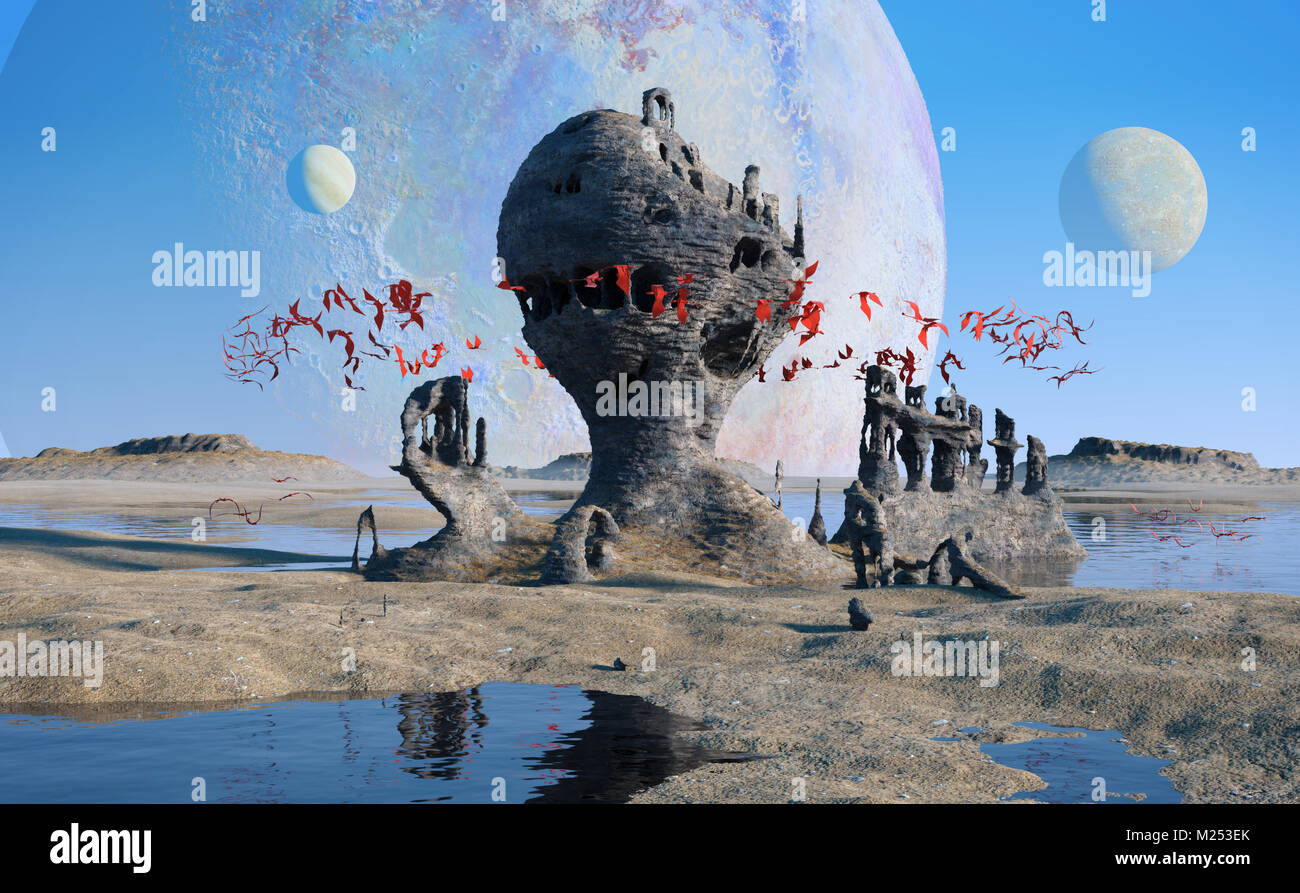 Flying alien creatures illustration hi-res stock photography and images ...