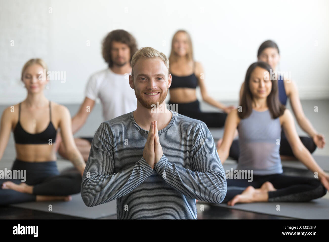 African american man stretching doing office exercises at sedent Stock ...