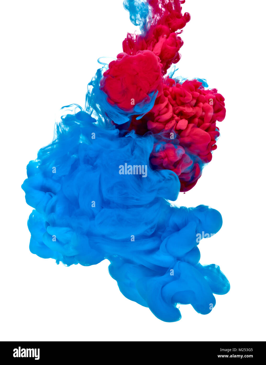 blue red paint in water Stock Photo - Alamy