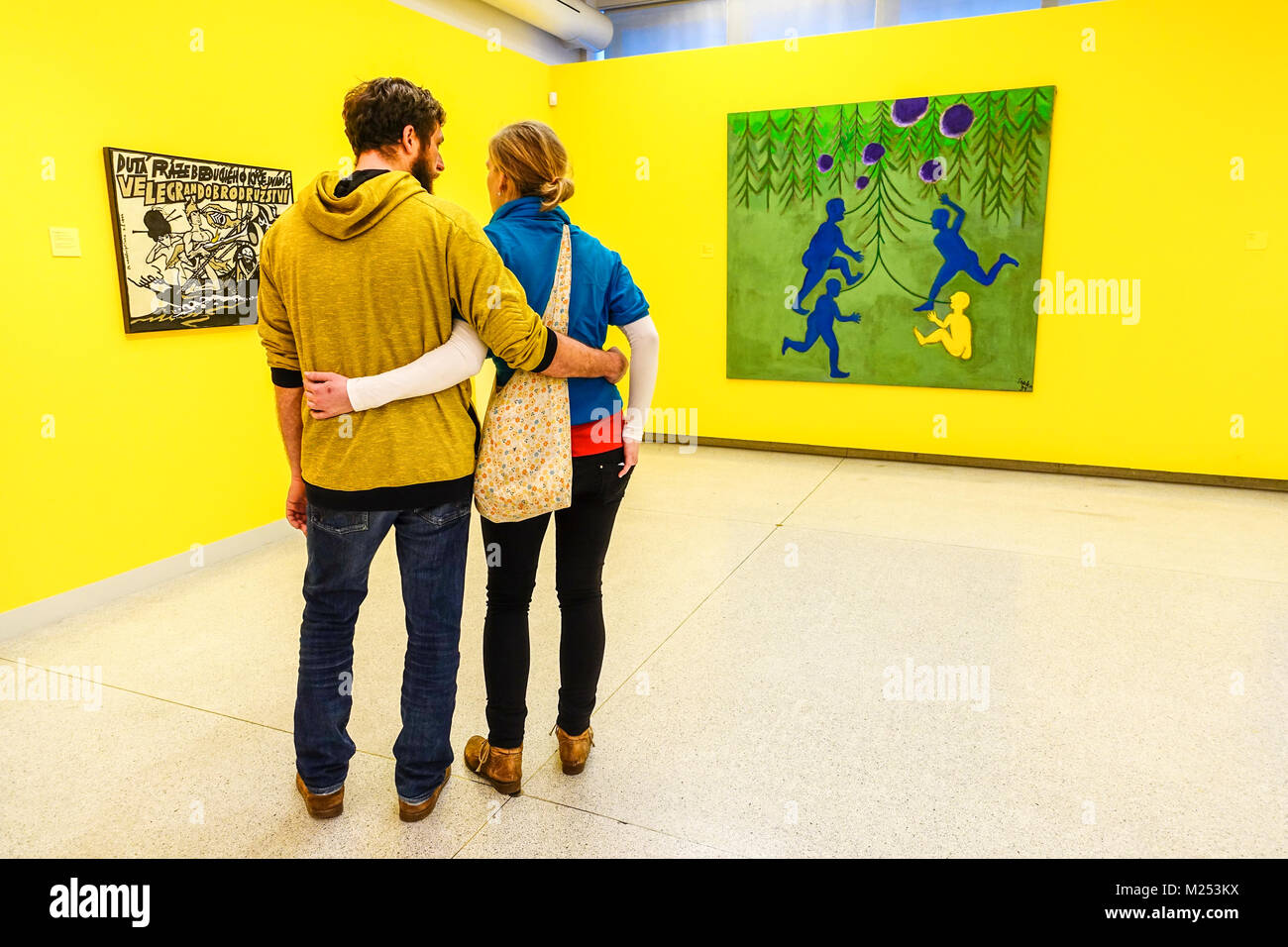 People in the museum, Prague National Gallery Czech Republic Jiri Sopko ...