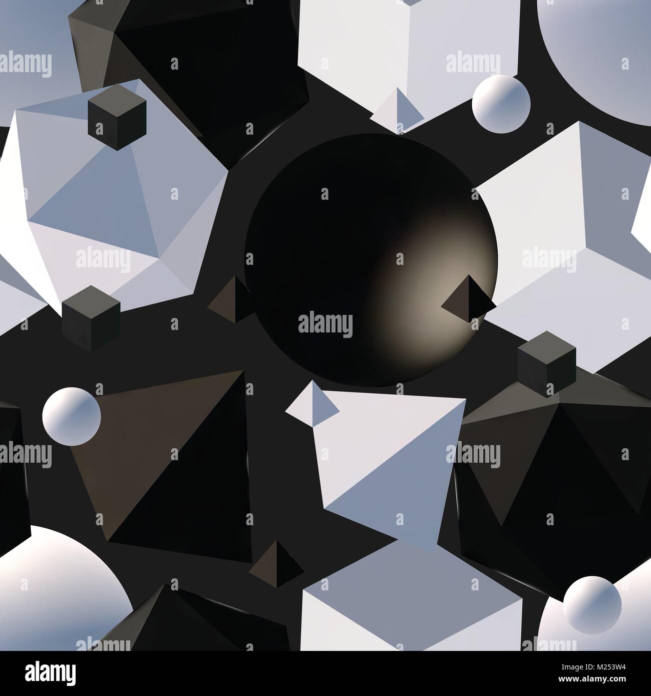 Pattern with 3d shapes Stock Vector Image & Art - Alamy