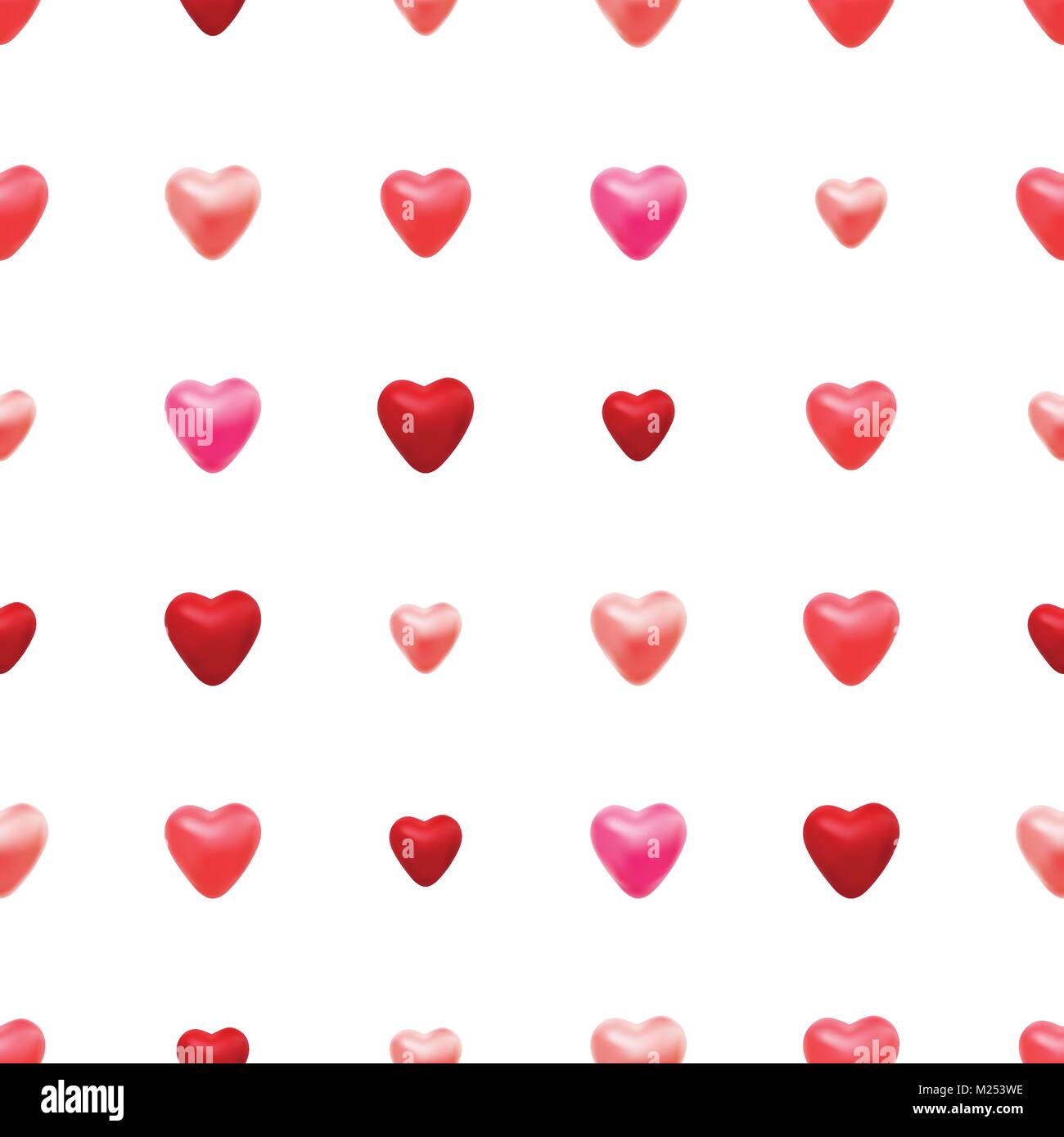 Seamless pattern made 3d hearts Stock Vector Image & Art - Alamy