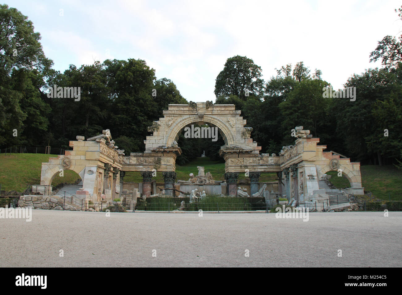 Artificial roman ruins in the park of the Schönbrunn castle in Vienna ...