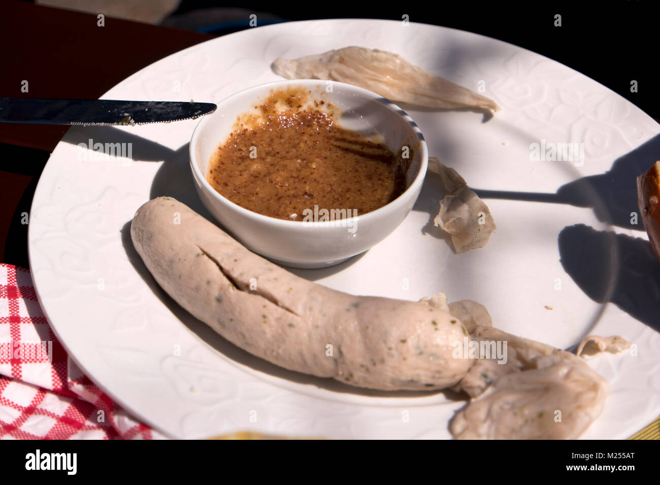 Bavarian veal sausage Stock Photo - Alamy