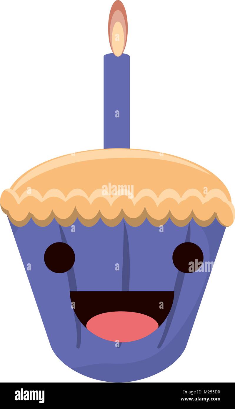 kawaii birthday cupcake icon Stock Vector Image & Art - Alamy