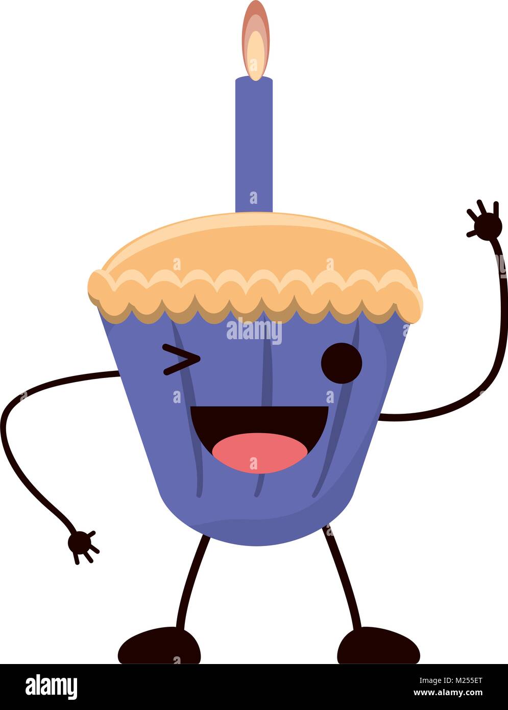 kawaii birthday cupcake icon Stock Vector Image & Art - Alamy