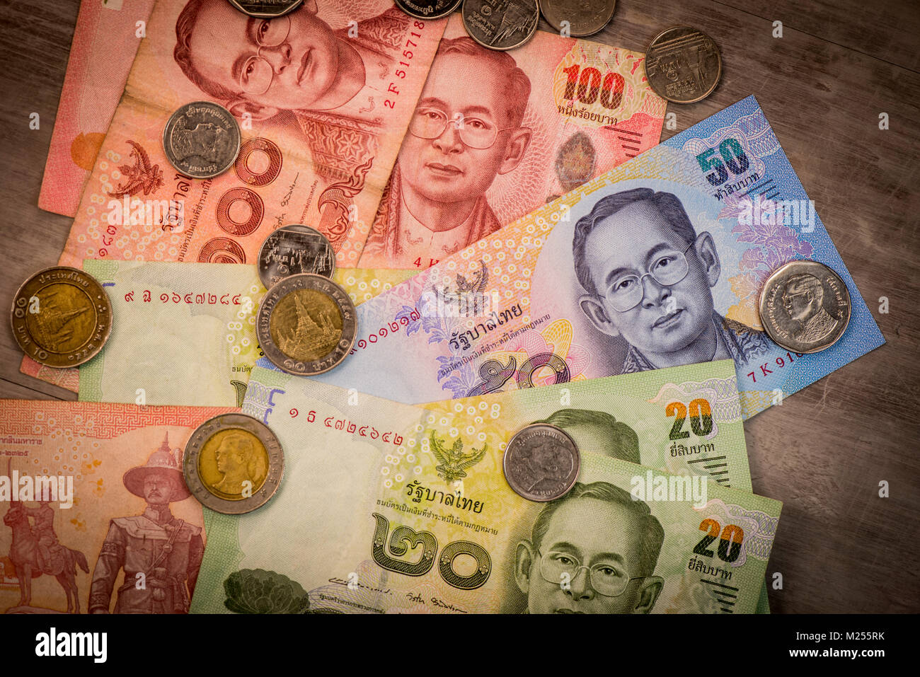 Thai money banknotes closeup background, Thailand money for business ...