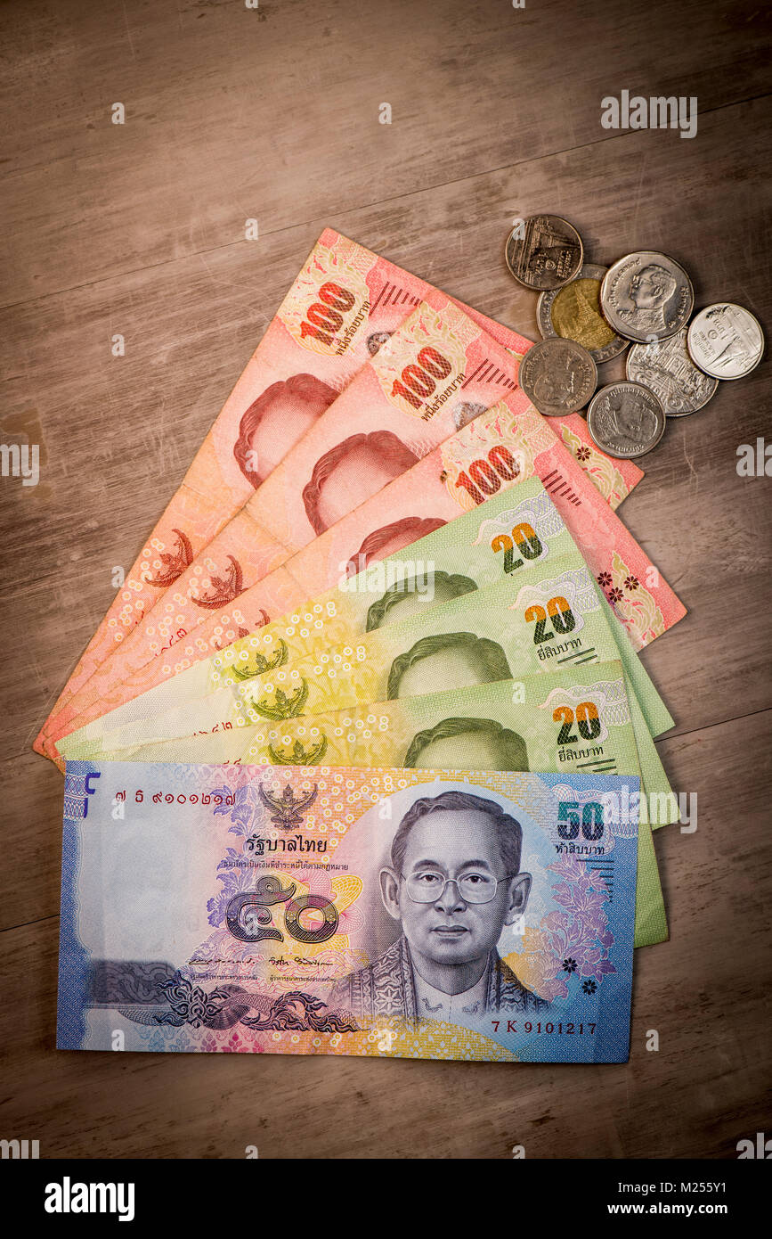 Thai money banknotes closeup background, Thailand money for business ...