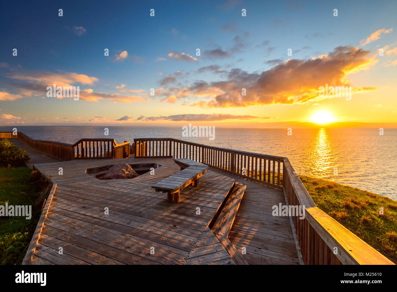 Hallett Cove park boardwalk at sunset, South Australia Stock Photo - Alamy