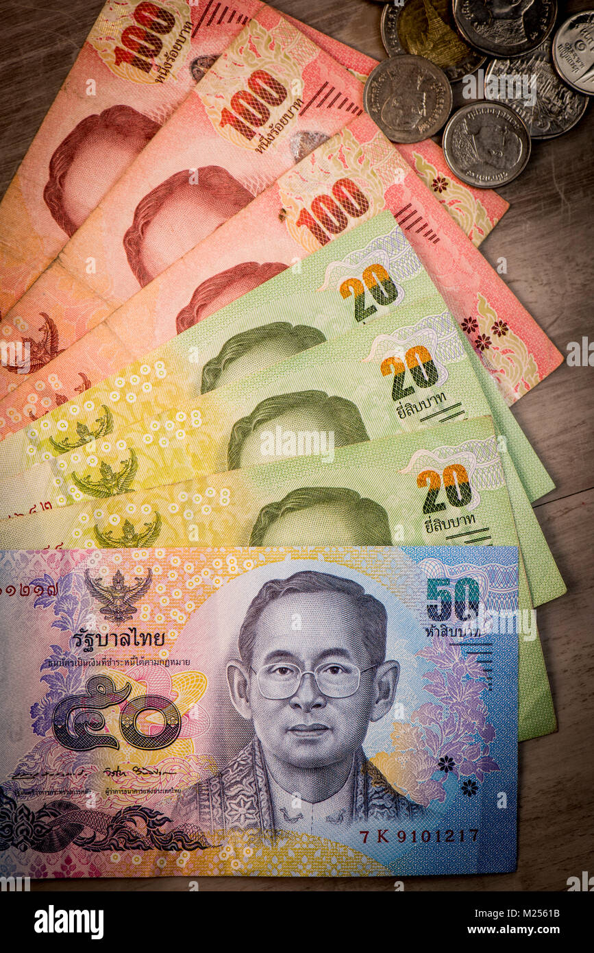 Thai money banknotes closeup background, Thailand money for business ...