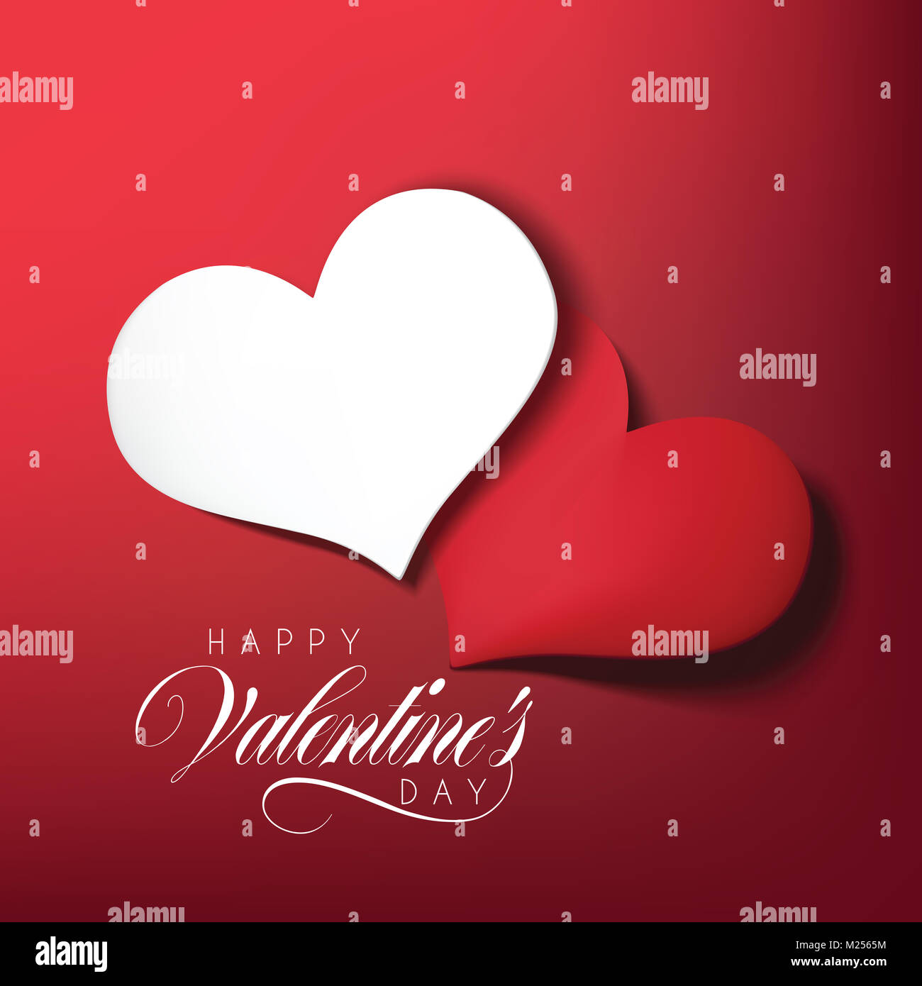 Valentines day. Red hearts Stock Photo - Alamy