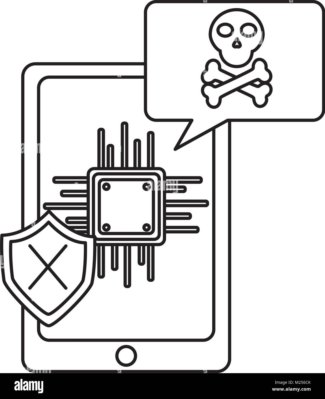 smartphone with virus icon image Stock Vector Image & Art - Alamy