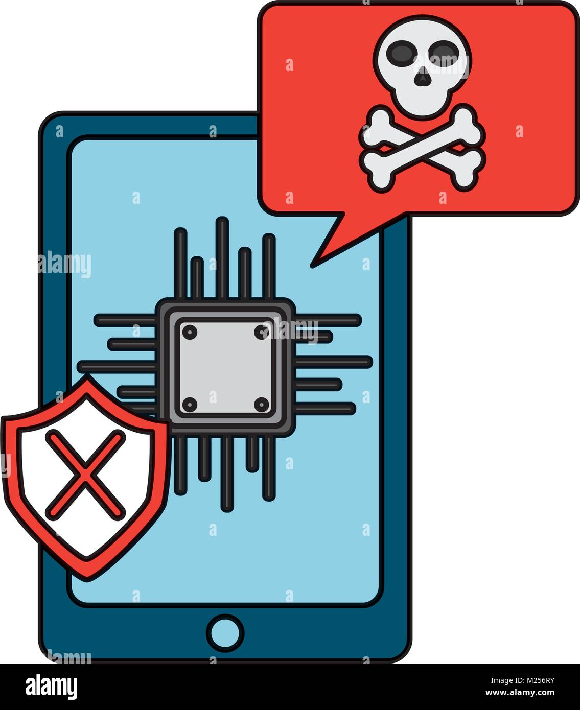 mobile motherboard shield protection notification attack Stock Vector ...