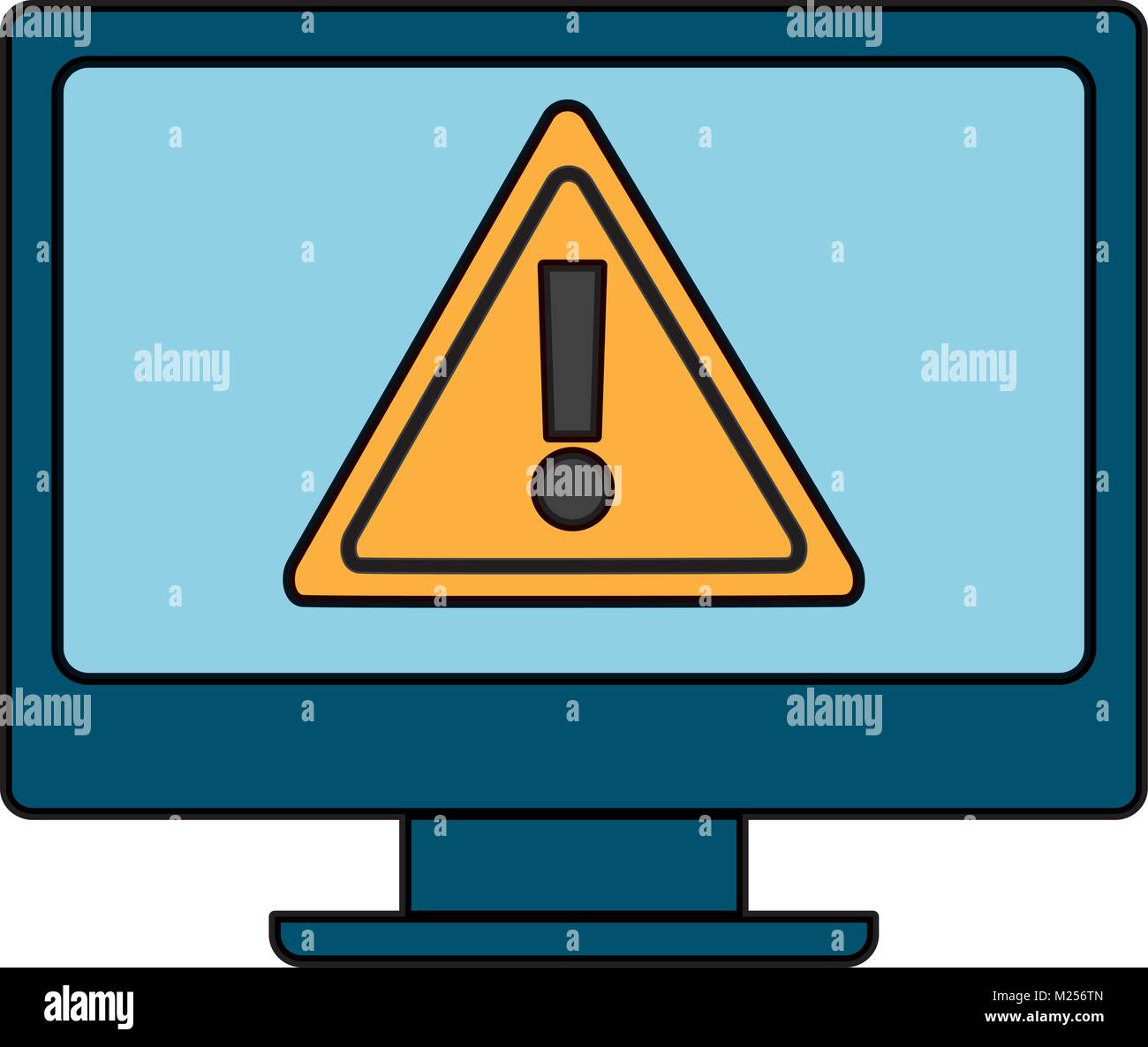 monitor computer warning error cyber vulnerability concept Stock Vector ...