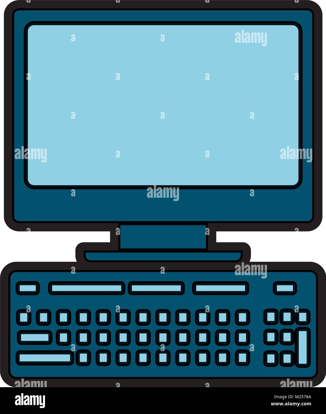 computer monitor and keyboard device technology digital Stock Vector ...