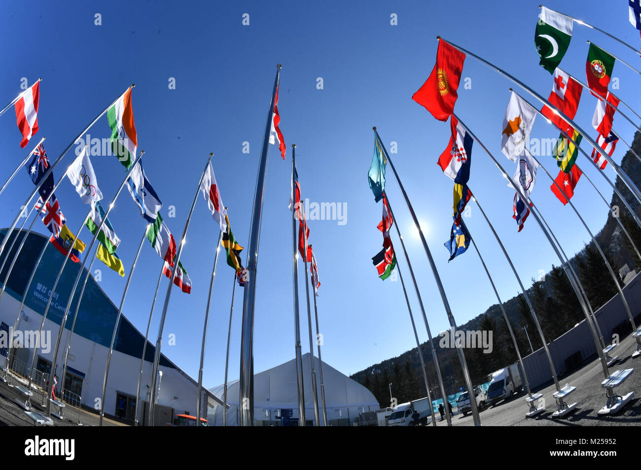 Flags of nations participating in olympics hi-res stock photography and ...