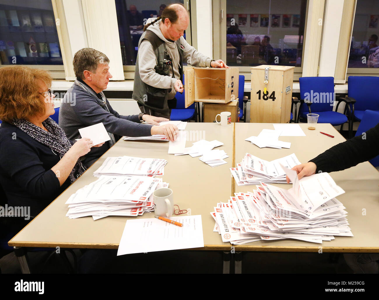 Essen, Germany. 05th Feb, 2018. Members of the Betriebsrat (works ...