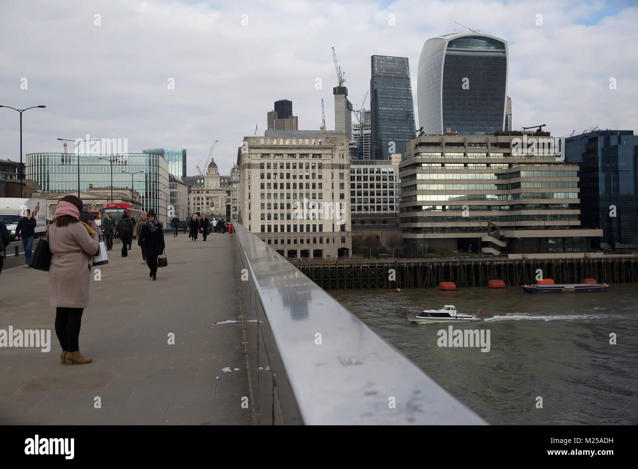 London,UK,5TH February 2018,Dull, cold and miserable by London Bridge ...