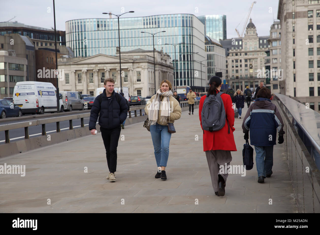 London,UK,5TH February 2018,Dull, cold and miserable by London Bridge ...