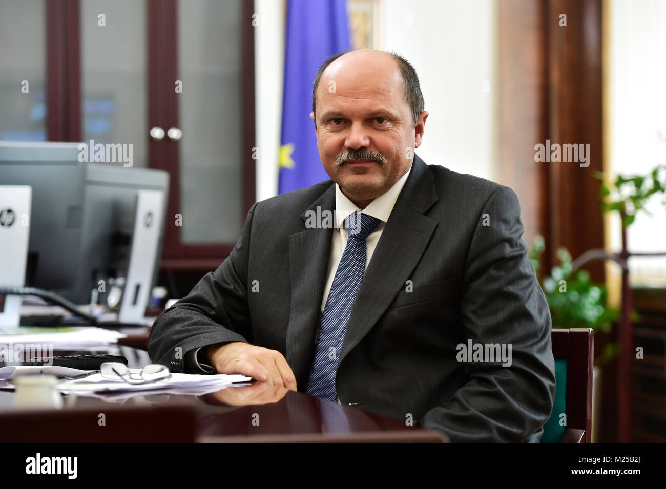 Czech Agriculture Minister Jiri Milek poses during the interview for ...