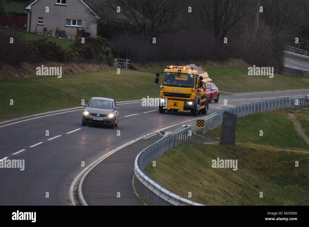 A486 synod inn West Wales UK. 5th February, 2018. Weather. Gritters are ...