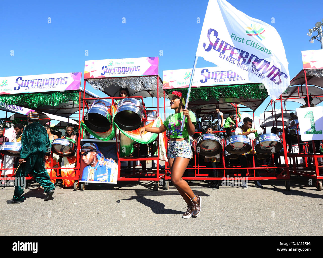 PORT OF SPAIN, TRINIDAD - Feb 04: Members of First Citizens Supernovas ...