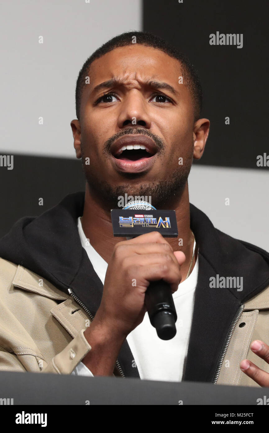 Seoul, South Korea. 06th Feb, 2018. Hollywood actor Michael B. Jordan ...