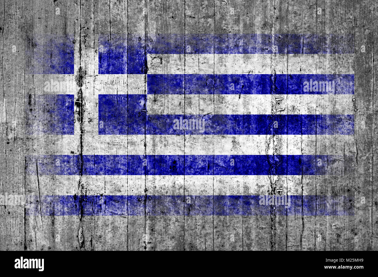 Greece flag painted on background texture gray concrete Stock Photo - Alamy