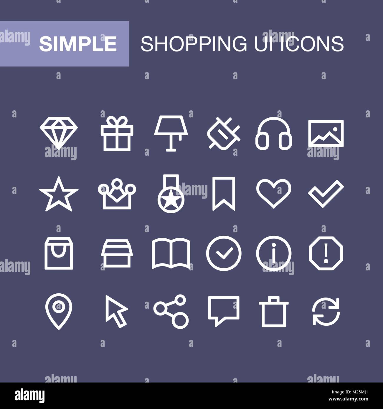 Set of online shopping icons for simple flat style ui design Stock ...