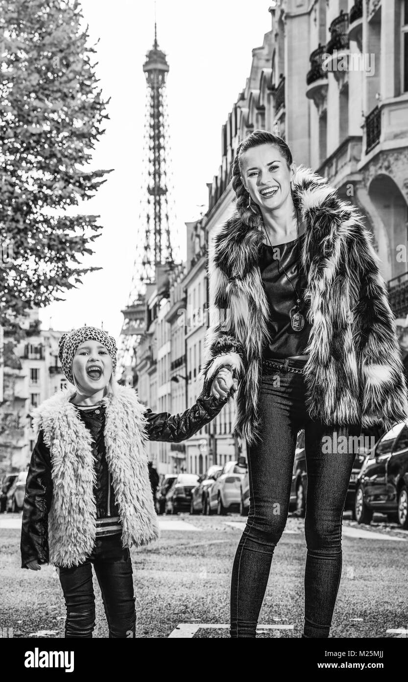 Woman child in trendy Black and White Stock Photos & Images - Alamy