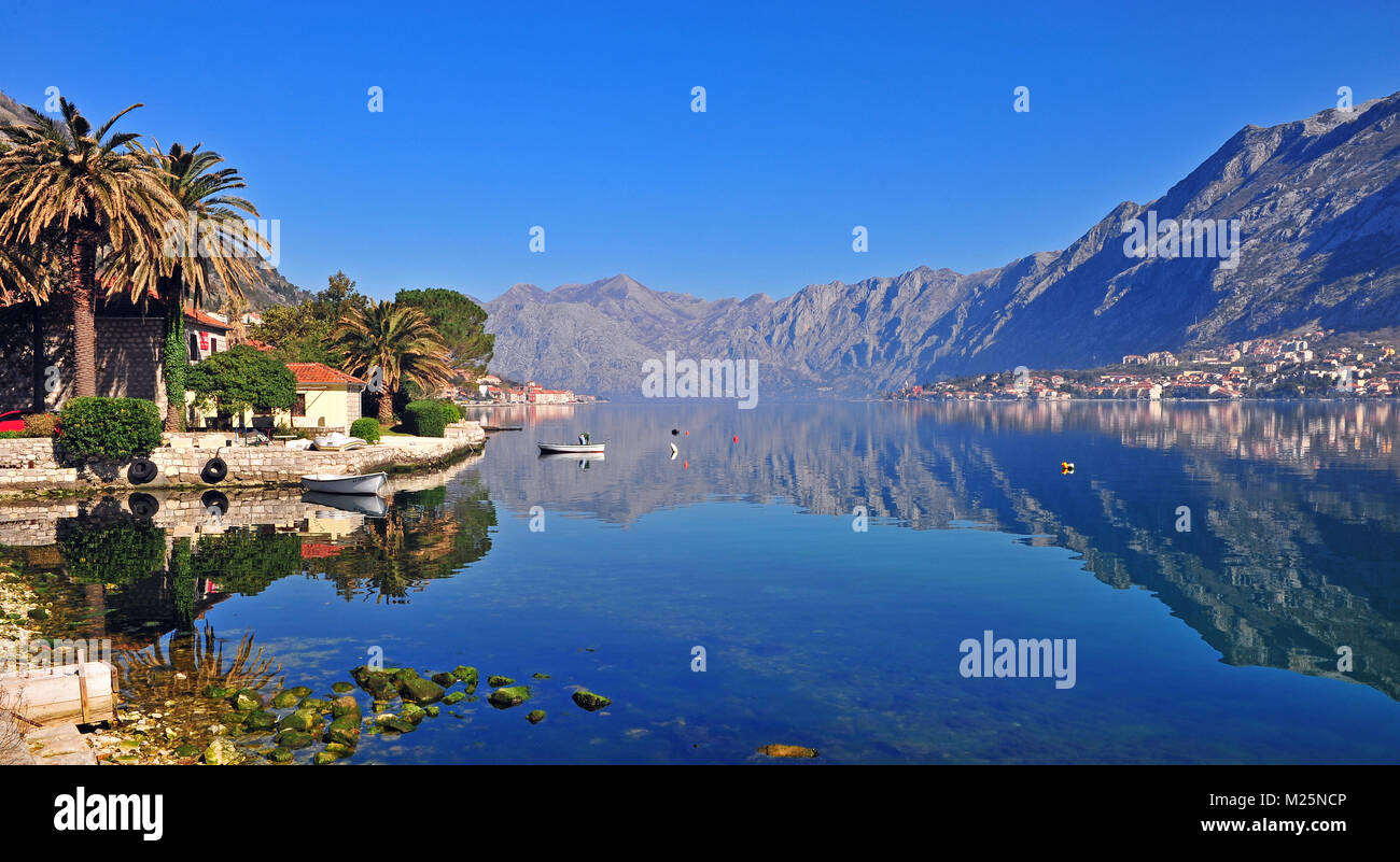 Panorama of the bay of Kotor, Montenegro Stock Photo - Alamy