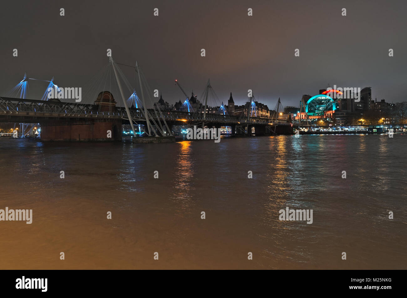 River Thames at night in December Stock Photo - Alamy