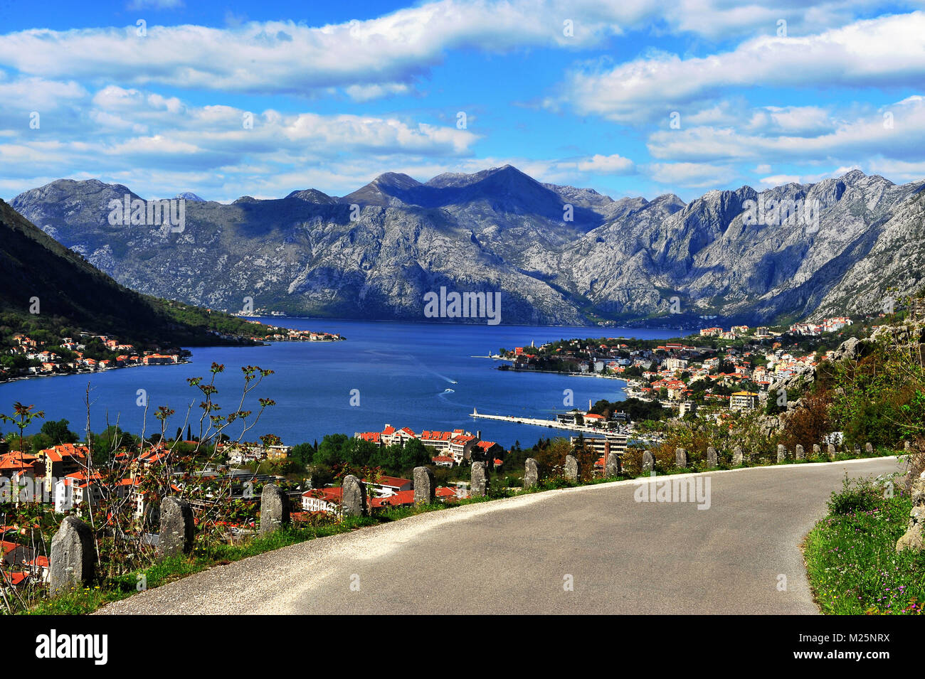Bay of Kotor, Montenegro. Top view, natural landscape Stock Photo - Alamy