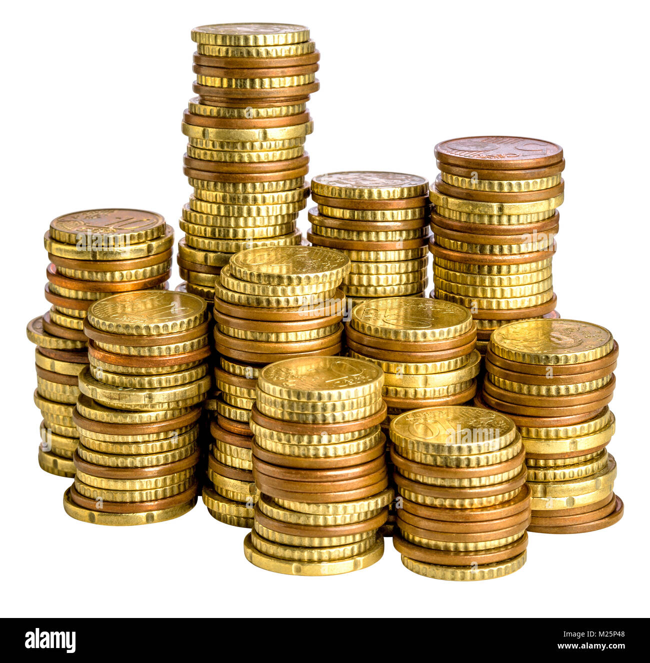 golden euro coin isolated on white background Stock Photo - Alamy