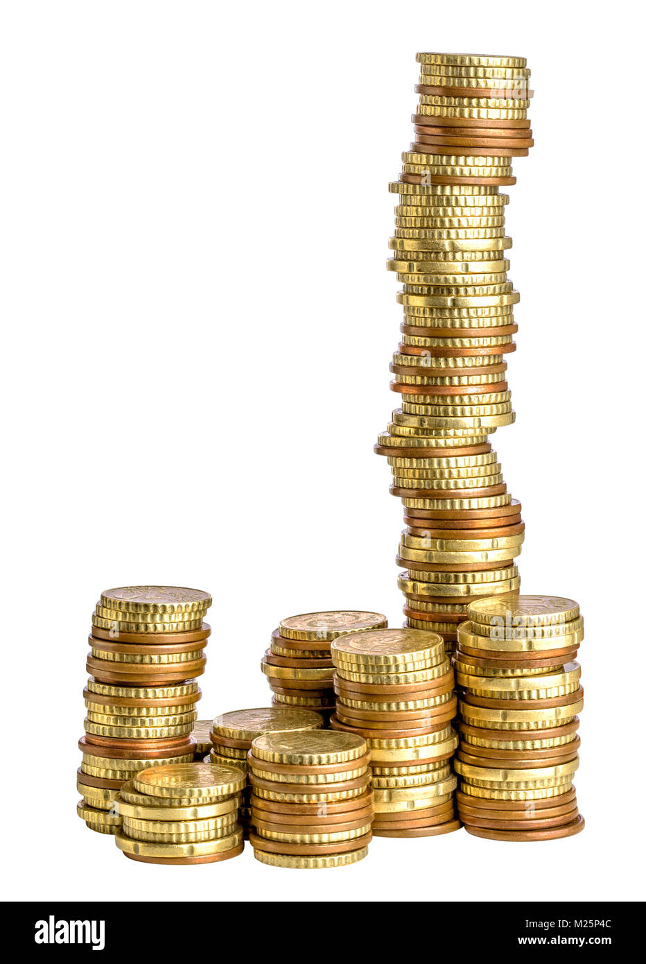golden euro coin isolated on white background Stock Photo - Alamy