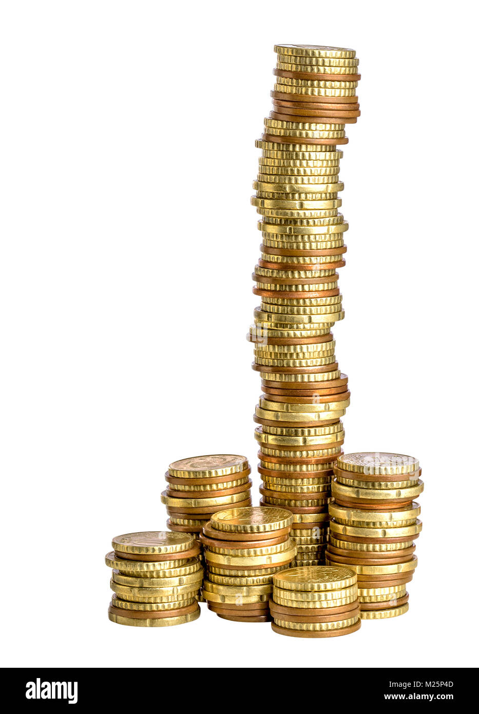 golden euro coin isolated on white background Stock Photo - Alamy