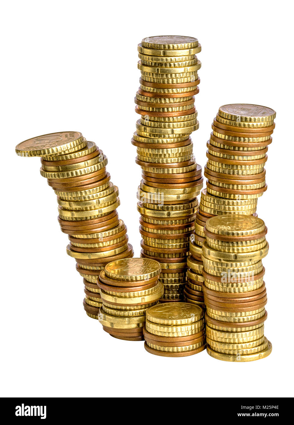 golden euro coin isolated on white background Stock Photo - Alamy