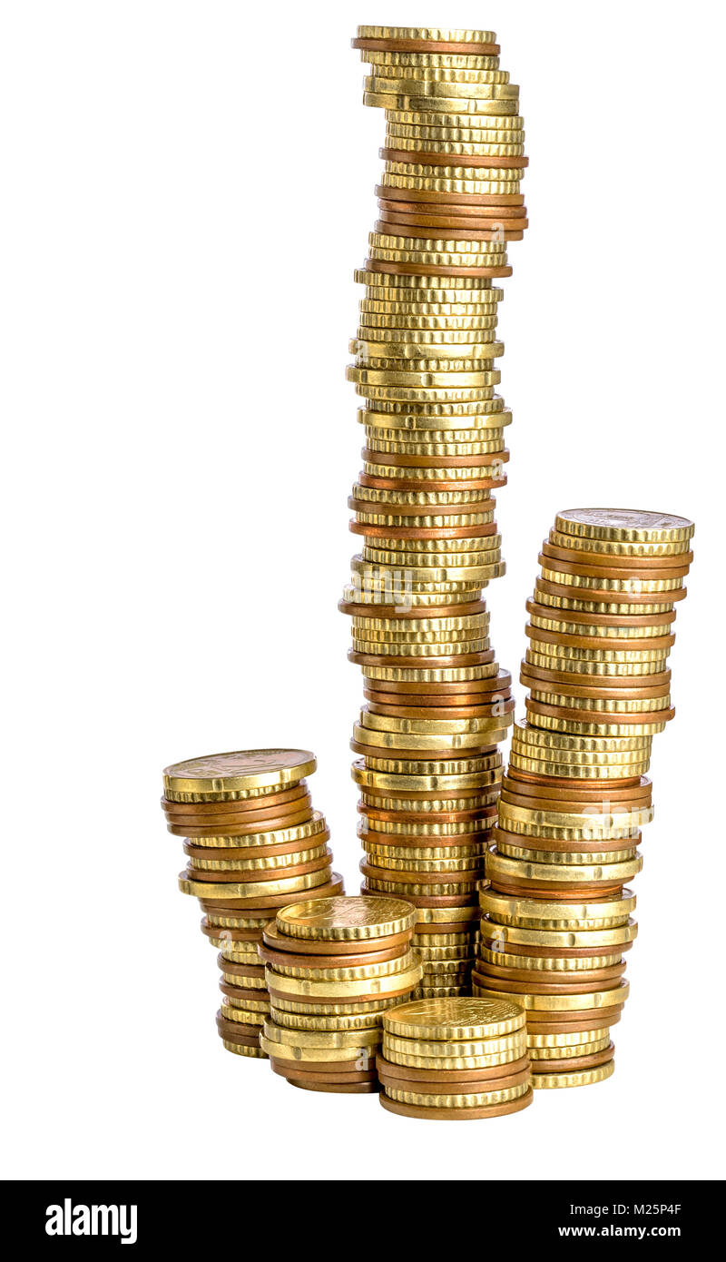 golden euro coin isolated on white background Stock Photo - Alamy