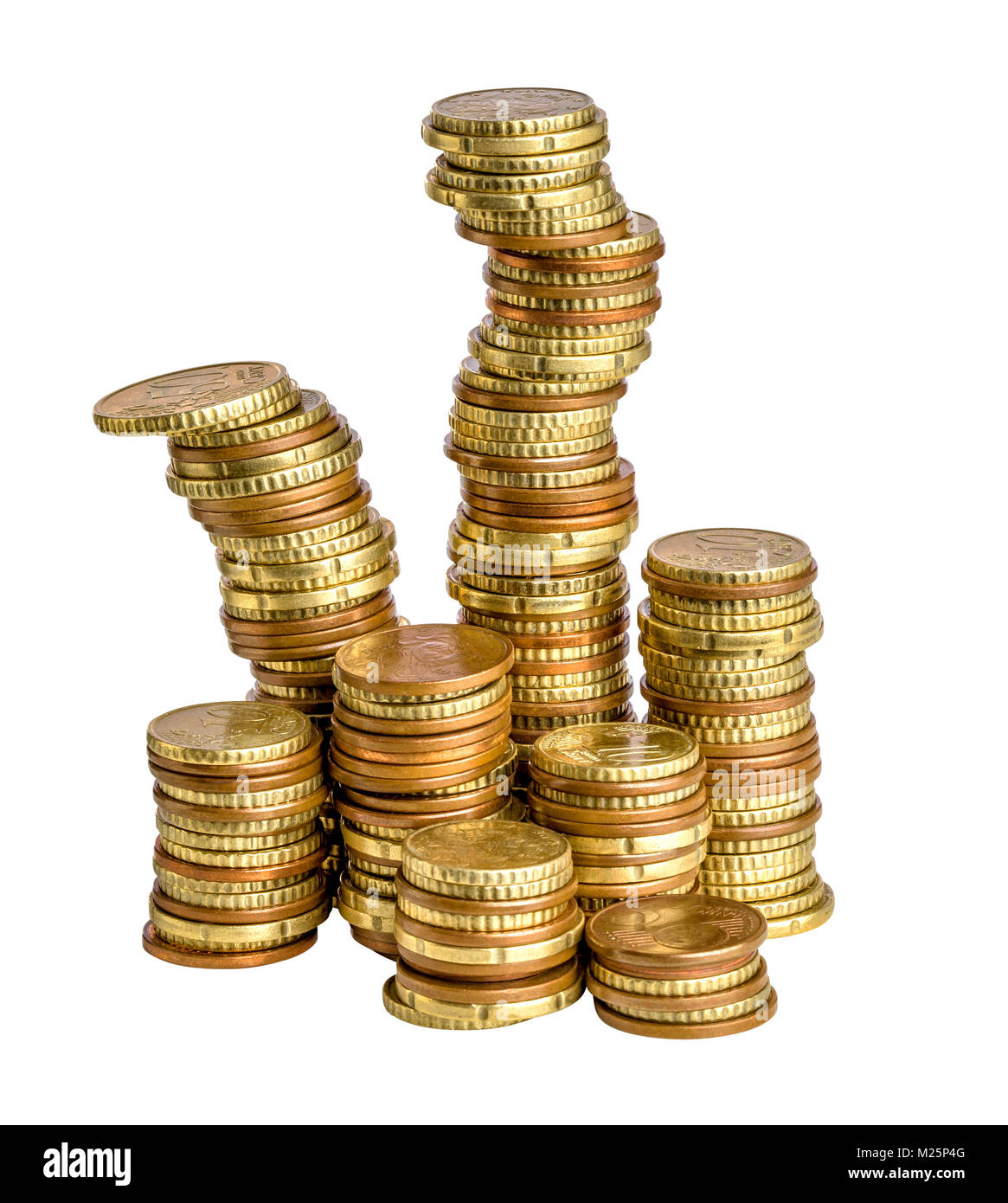 golden euro coin isolated on white background Stock Photo - Alamy