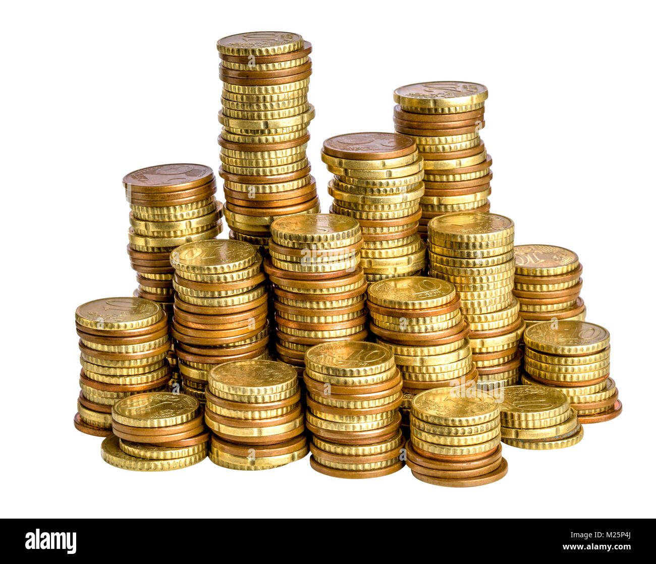 golden euro coin isolated on white background Stock Photo - Alamy