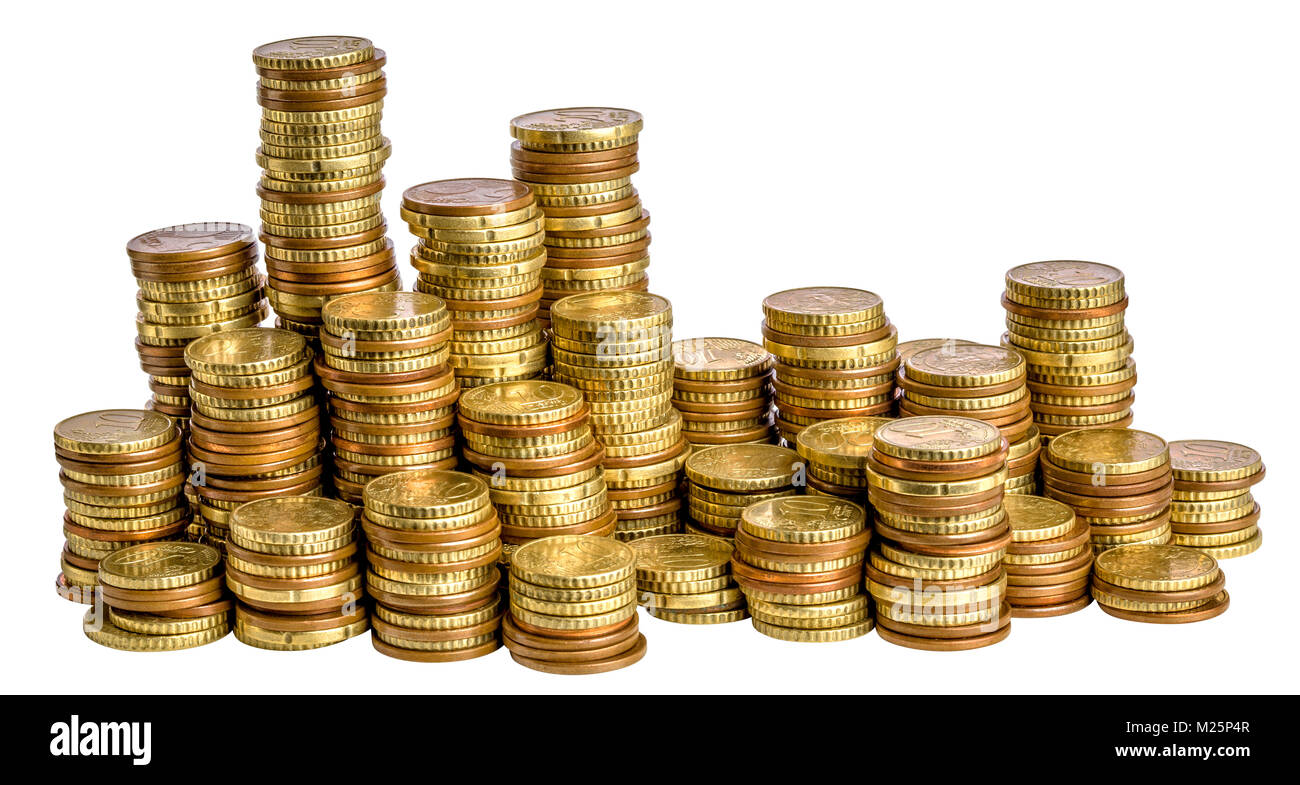 golden euro coin isolated on white background Stock Photo - Alamy