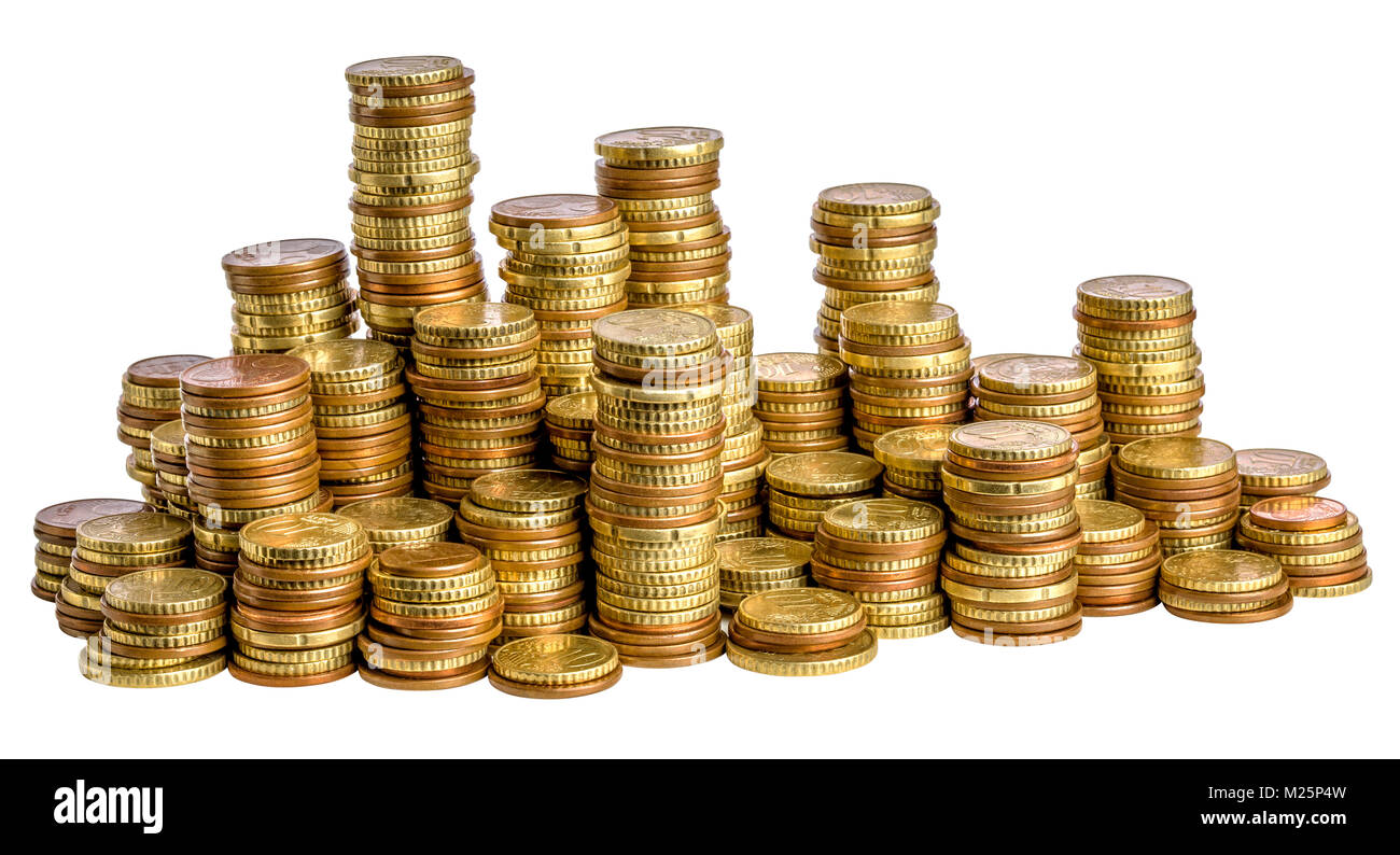 golden euro coin isolated on white background Stock Photo - Alamy