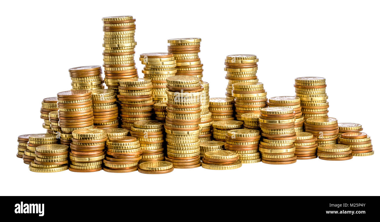 golden euro coin isolated on white background Stock Photo - Alamy
