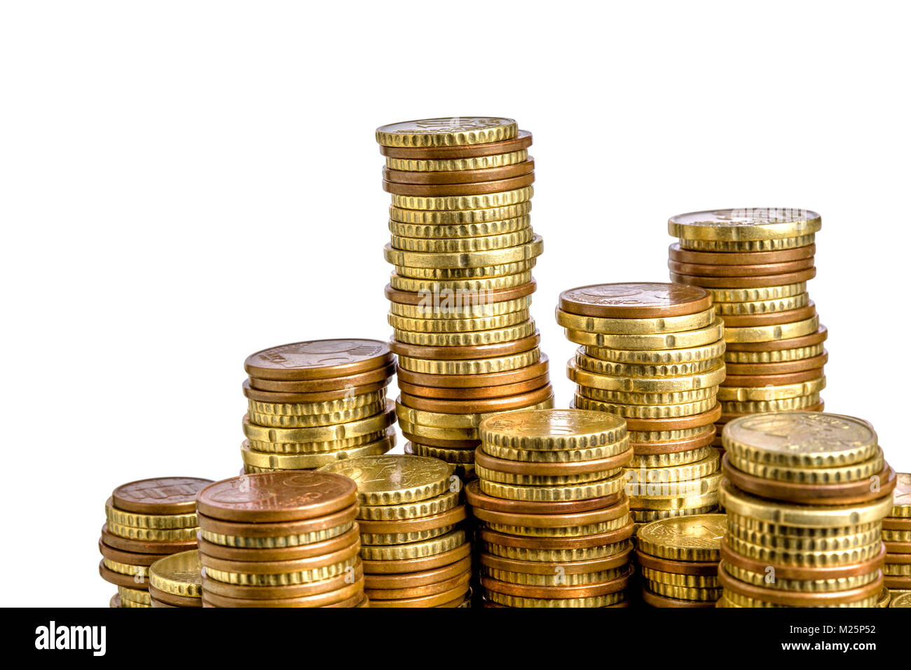 golden euro coin isolated on white background Stock Photo - Alamy