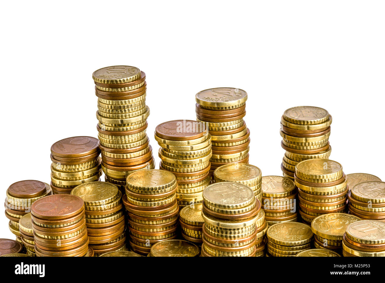 golden euro coin isolated on white background Stock Photo - Alamy