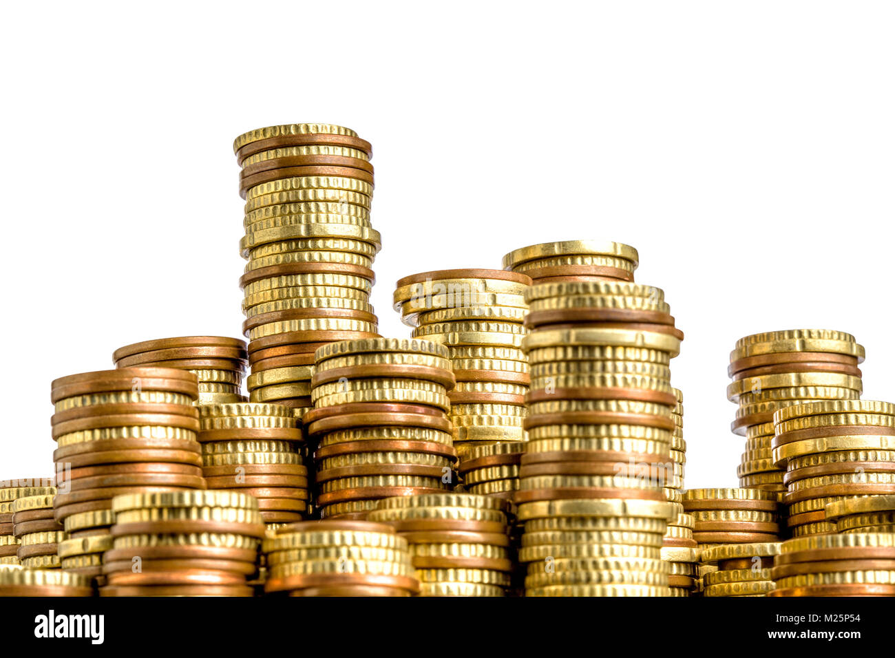 golden euro coin isolated on white background Stock Photo - Alamy
