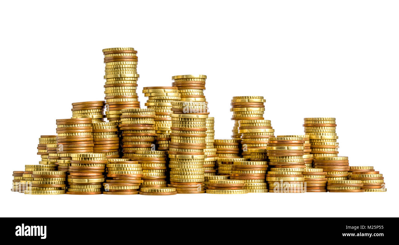 golden euro coin isolated on white background Stock Photo - Alamy
