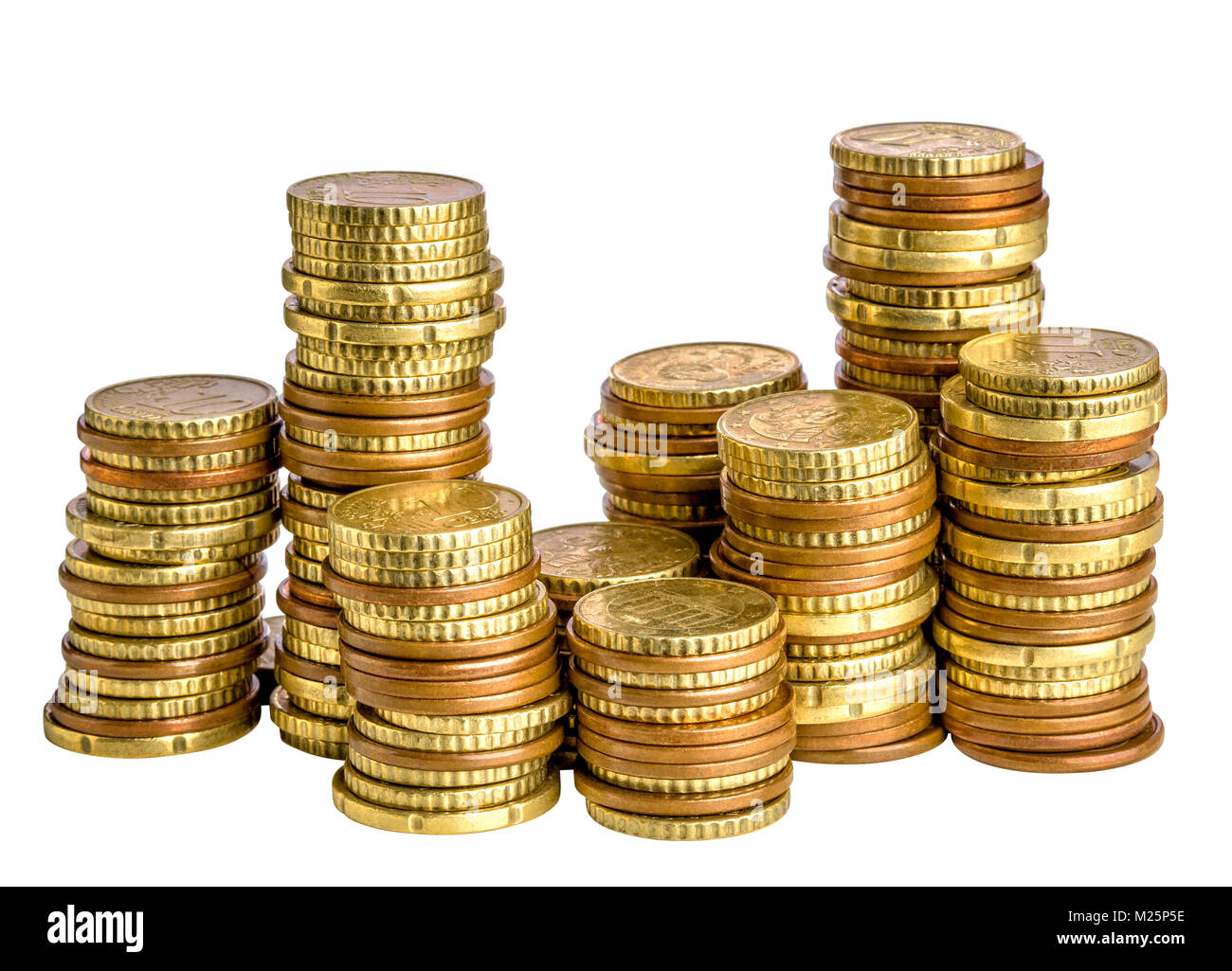 golden euro coin isolated on white background Stock Photo - Alamy
