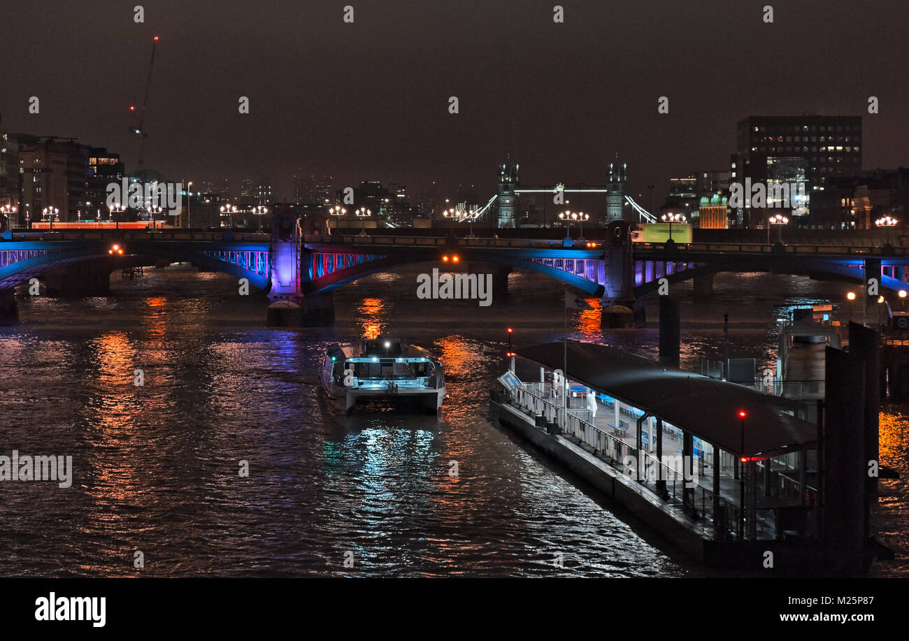 River Thames at night in December Stock Photo - Alamy