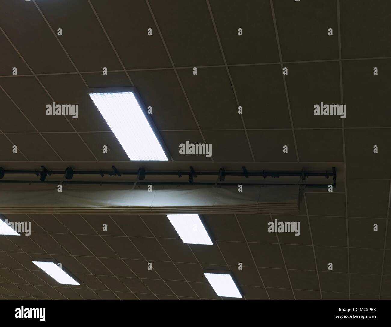 Industrial lighting panel of mercury discharge tubes.Lighting system ...